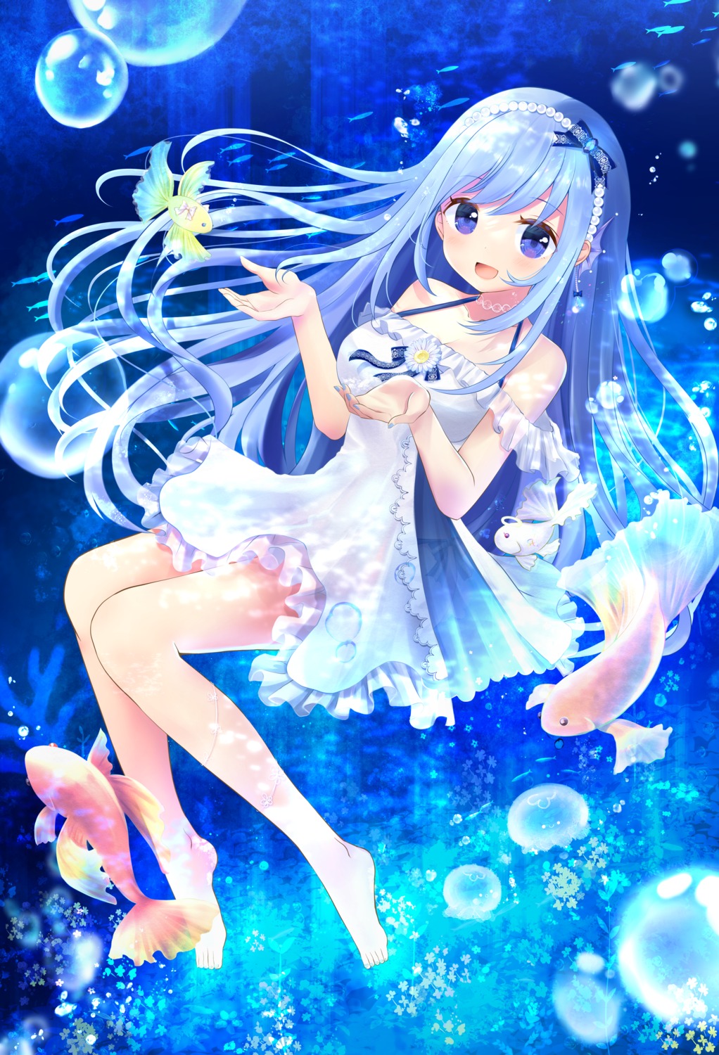 miconodia emori miku project emori miku dress feet see through skirt lift summer dress wet ...
